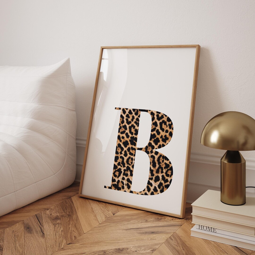 Letter B Wall Art Trendy Leopard Wall Prints Aesthetic Cheetah Print ...