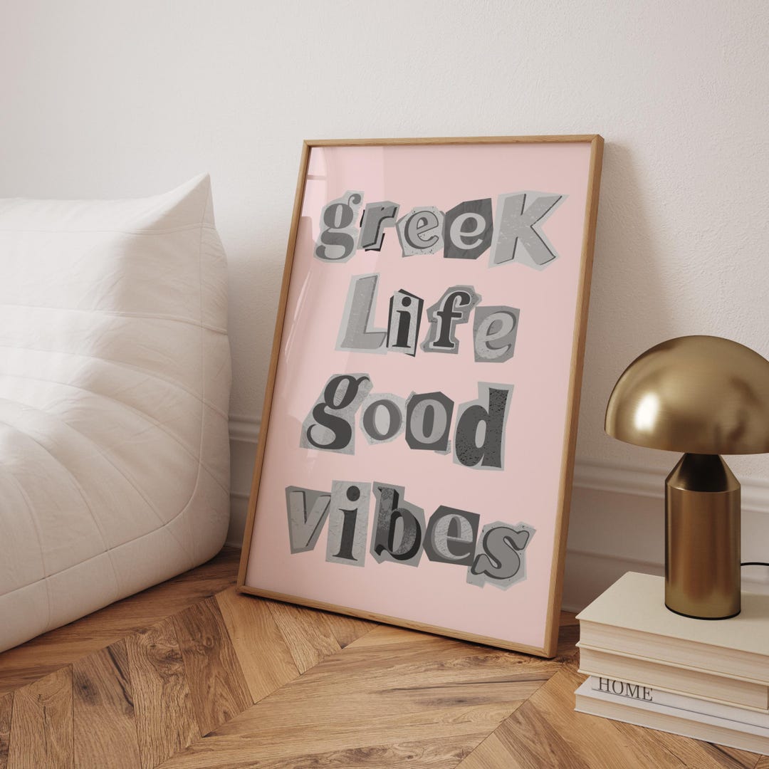 Greek Life Poster Good Vibe Aesthetic Sorority Prints Bid Day Decor ...
