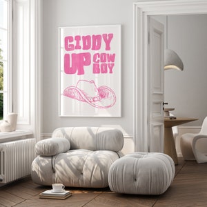 Giddy up Cowboy Print Aesthetic Apartment Trendy Western Yeehaw Poster ...