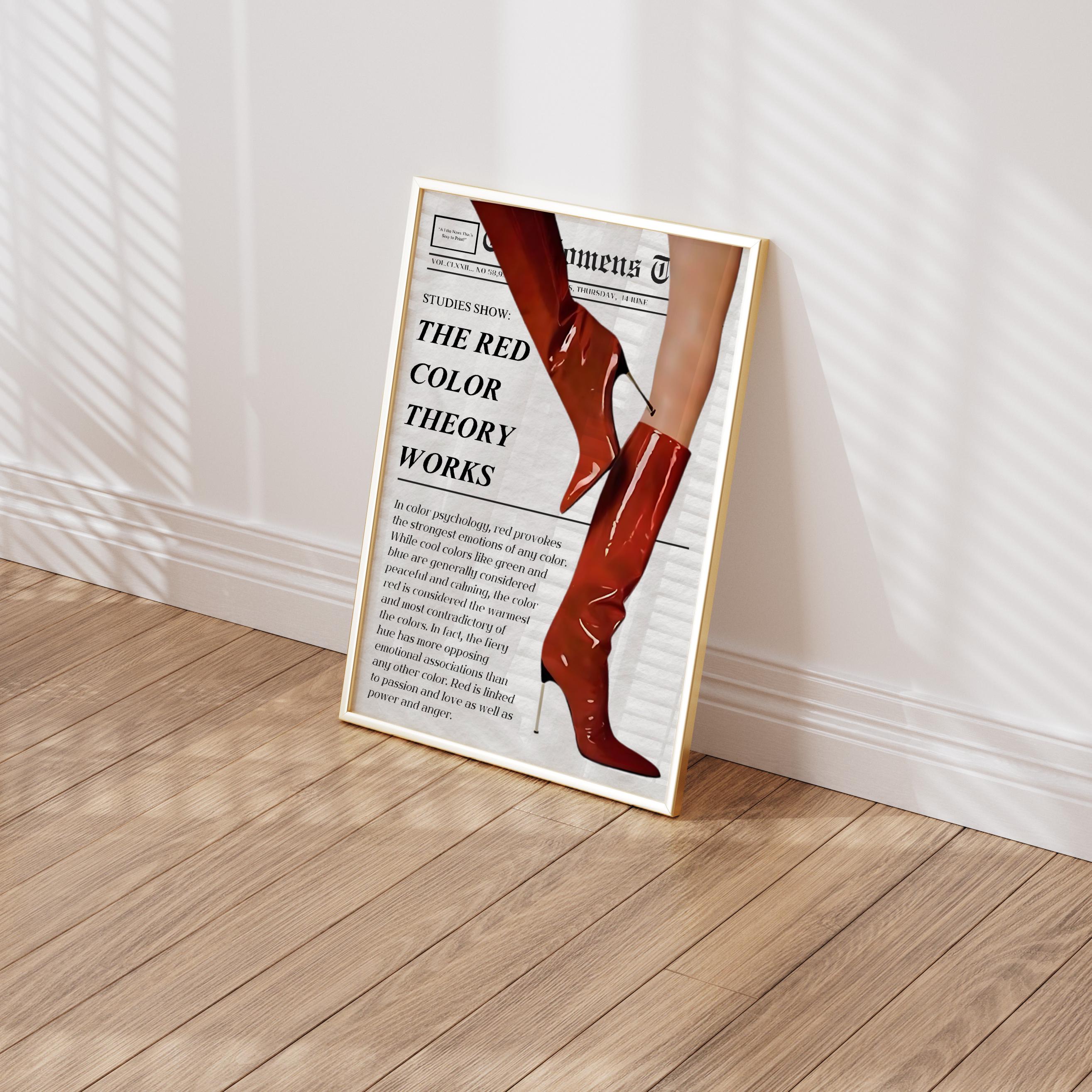 The Red Color Theory Works Digital Download Trendy Vintage Newspaper ...