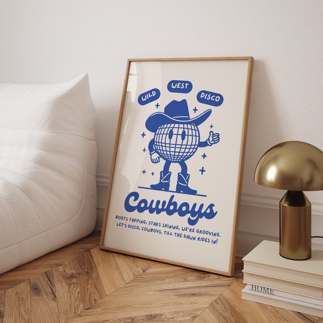 Retro Cowboy Digital Print Trendy Aesthetic Cowgirl Printable Wall Art ...
