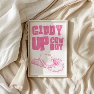 Giddy up Cowboy Print Aesthetic Apartment Trendy Western Yeehaw Poster ...