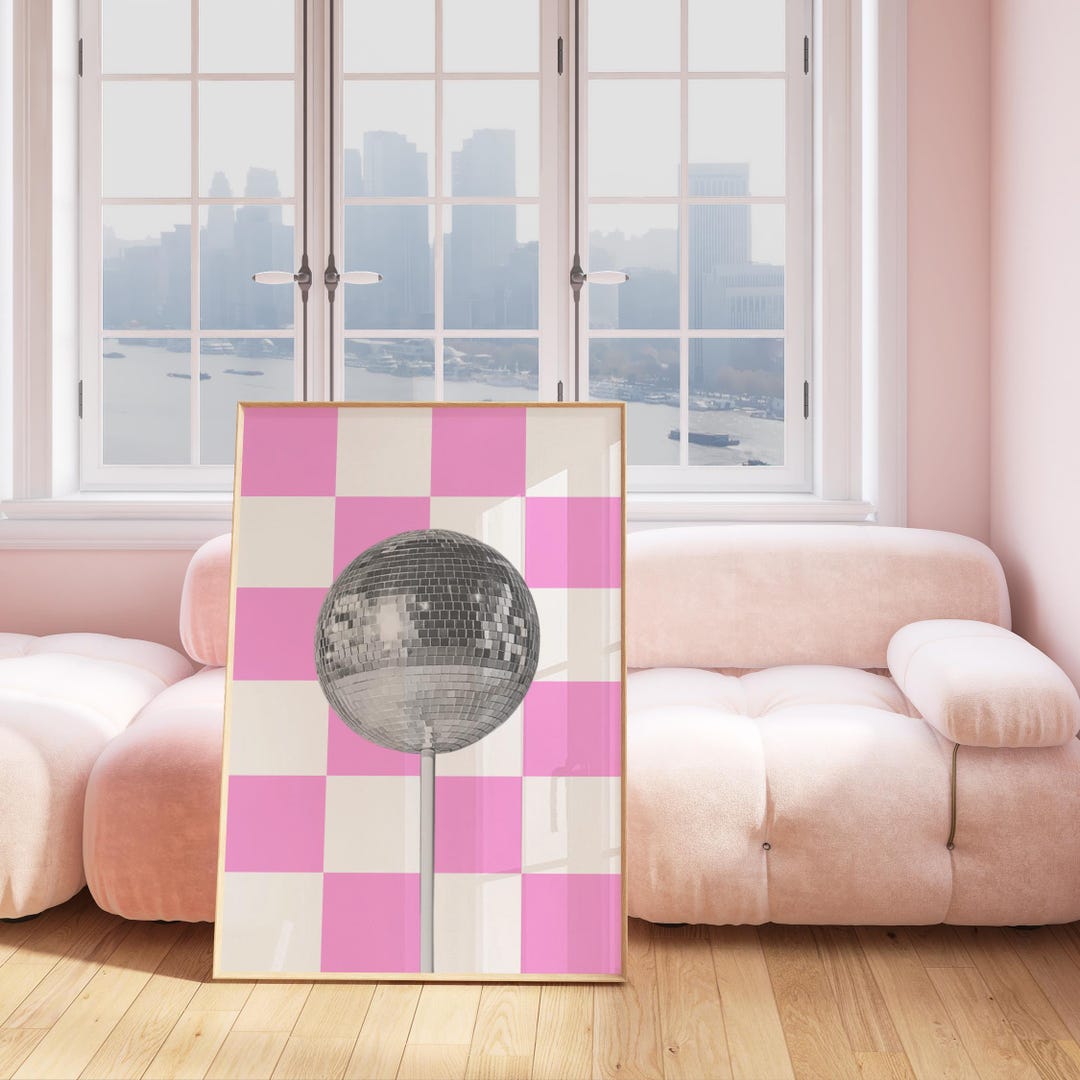 Lollipop Disco Ball Trendy Pink Wall Decor Maximalist Mirror Ball ...