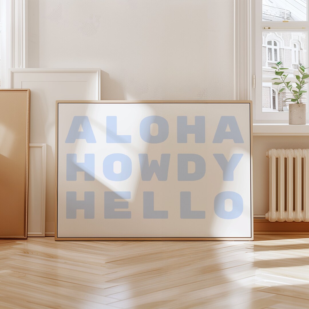 Blue Coastal Cowgirl Aloha Howdy Hello Instant Print Trendy Aesthetic ...