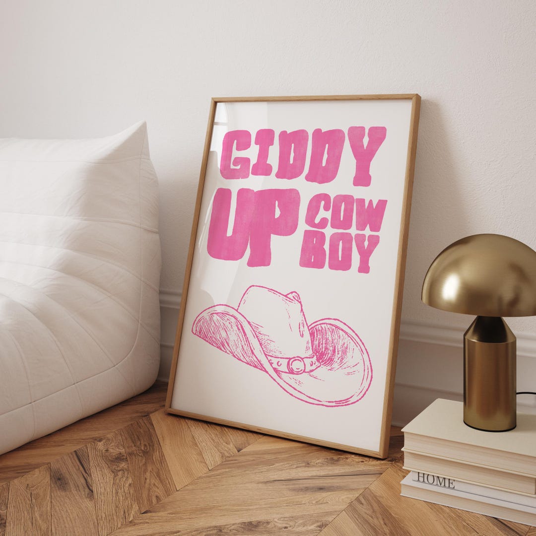 Giddy up Cowboy Print Aesthetic Apartment Trendy Western Yeehaw Poster ...
