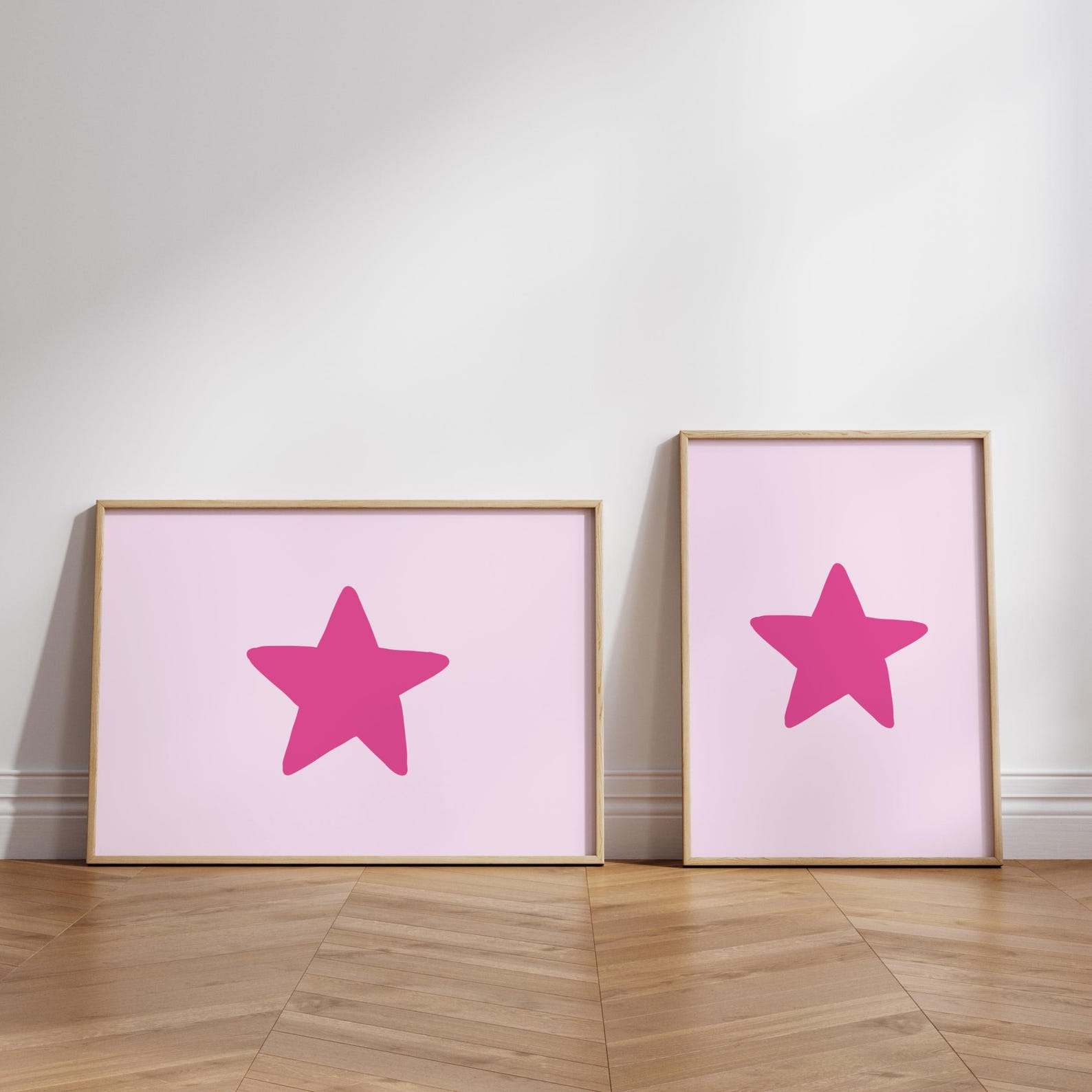 Pink Star Print Retro Star Art Print Trendy Instant Download Aesthetic ...