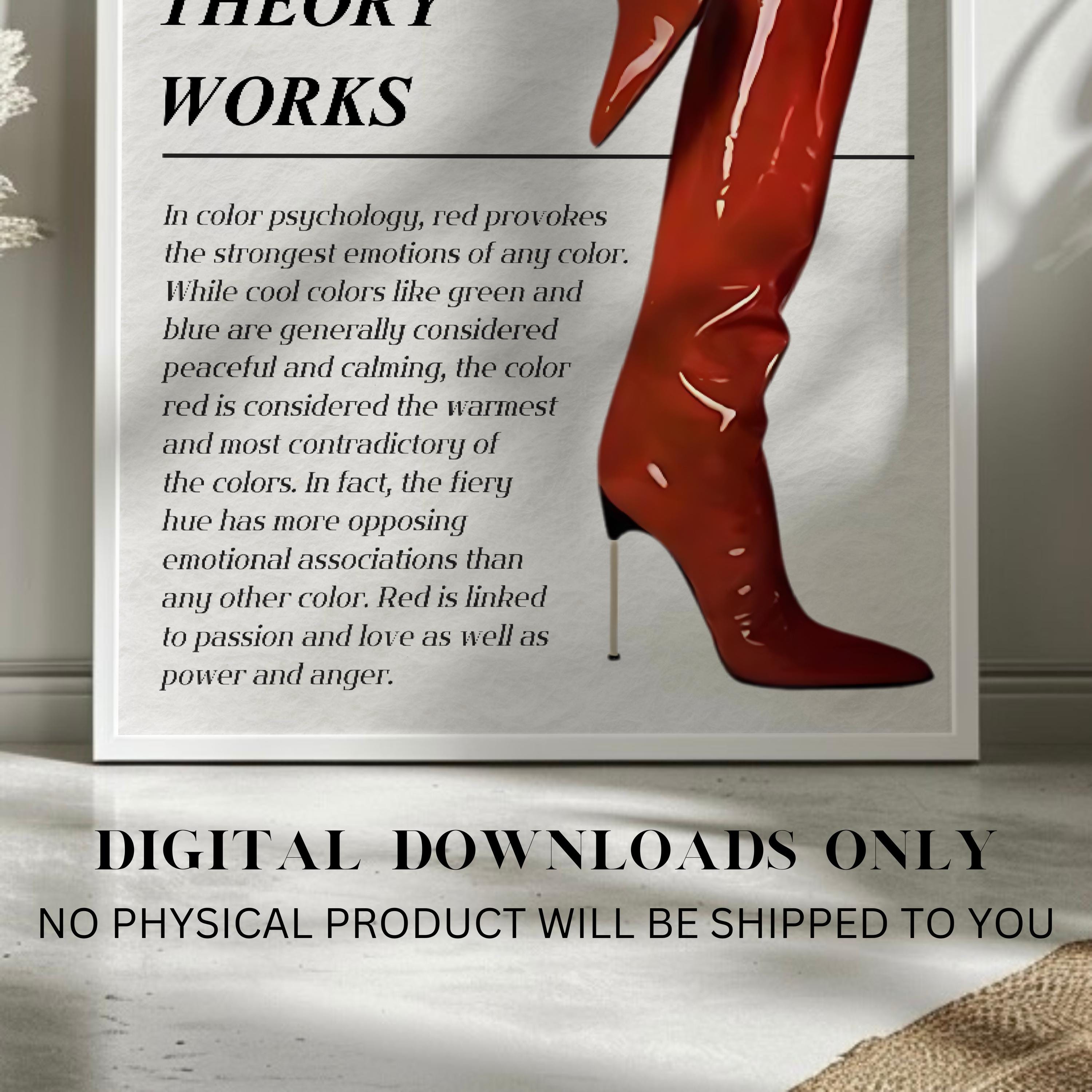 The Red Color Theory Works Digital Download Trendy Vintage Newspaper ...