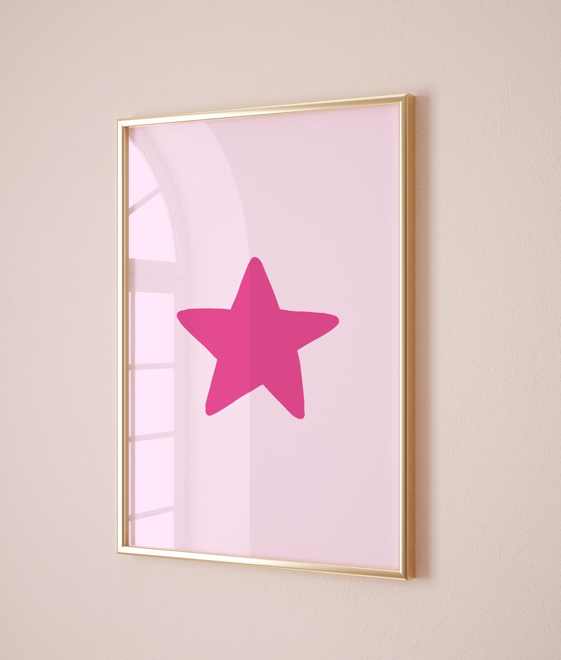 Pink Star Print Retro Star Art Print Trendy Instant Download Aesthetic ...