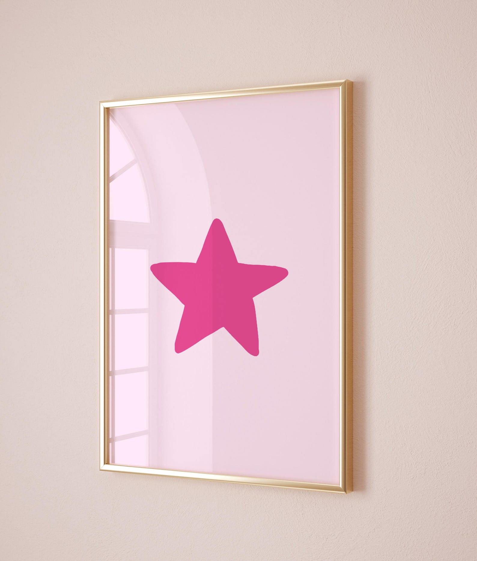 Pink Star Print Retro Star Art Print Trendy Instant Download Aesthetic ...
