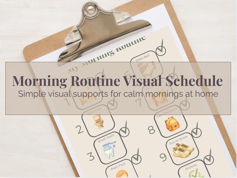 Morning Routine Visual Schedule for Kids - Etsy