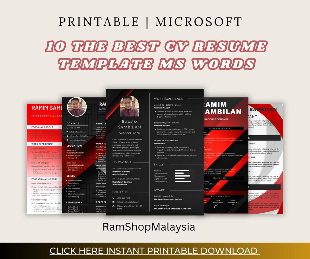 10 Best ATS Friendly Resume CV Template Smart Professional Minimalist ...