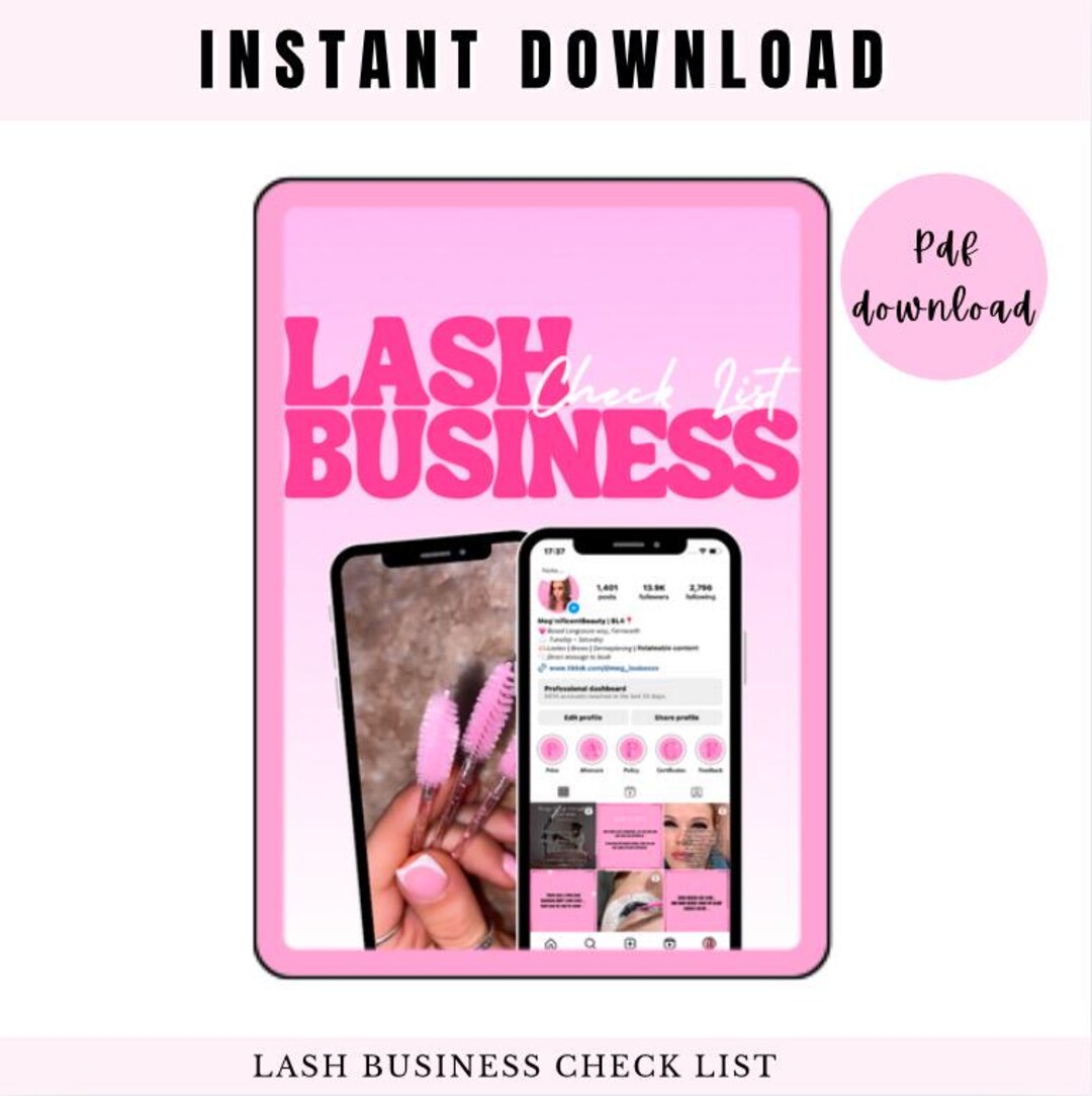 Lash Business Checklist | Business Start up Check List | Lash Starter ...