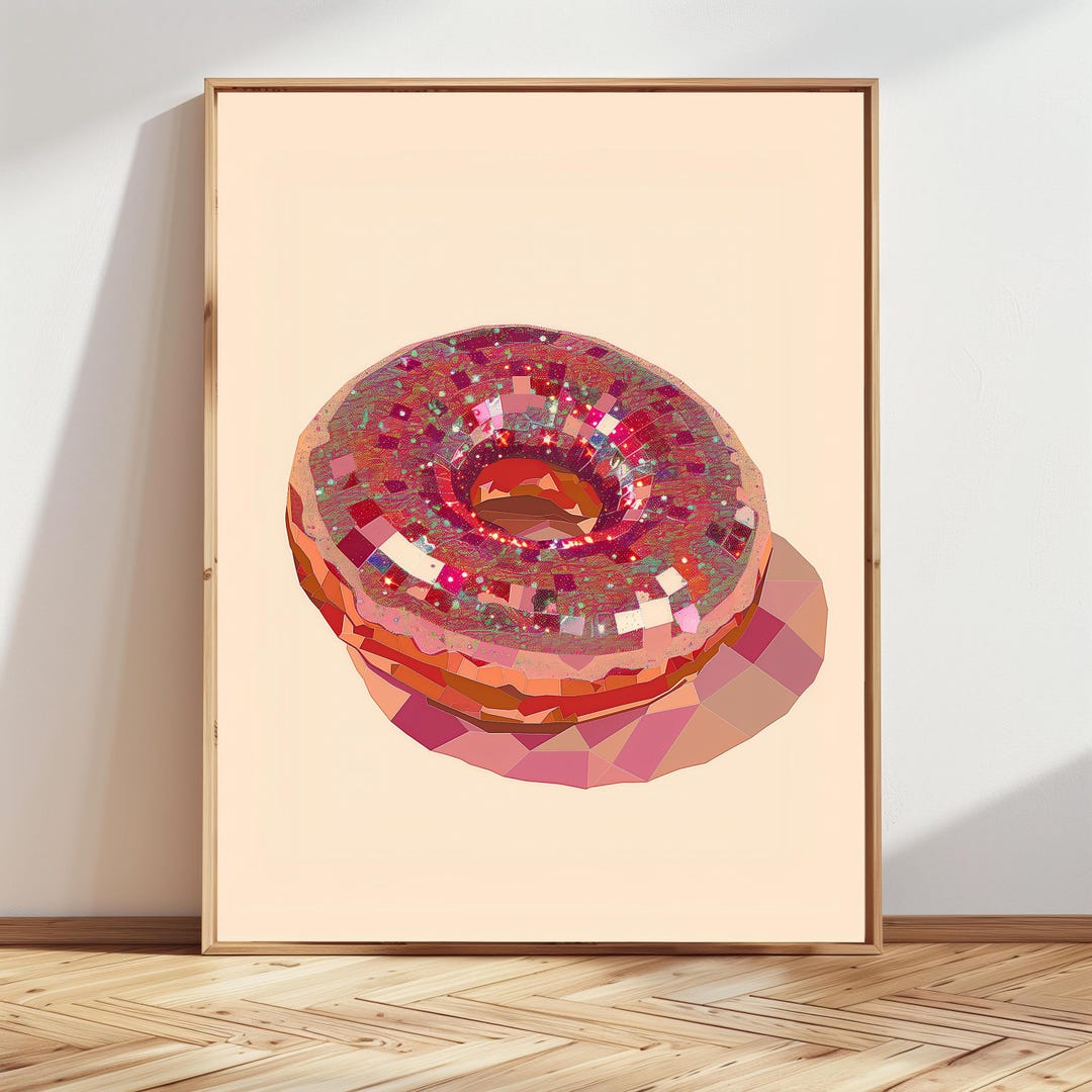 Disco Donut Print: Geometric Mosaic Wall Art (digital Download) - Etsy