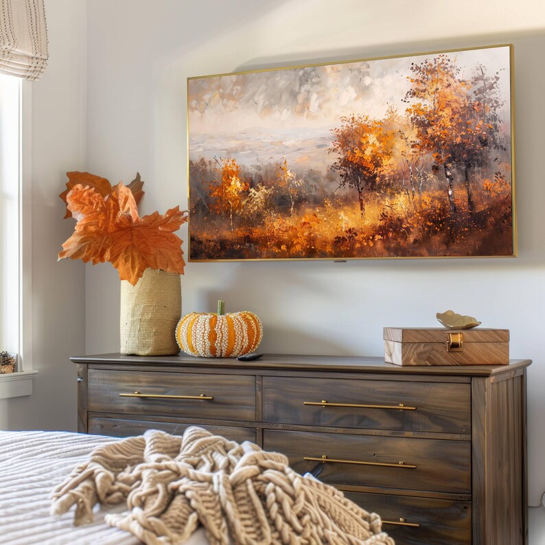 Autumn Landscape Frame TV Art | Fall Trees Painting for TV ...