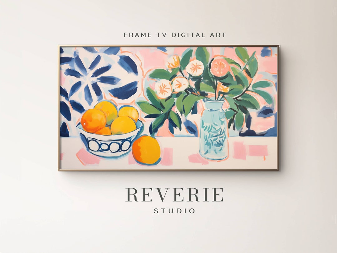 Retro Still Life Frame TV Art, Pastel Mid-century Modern Frame TV Art ...