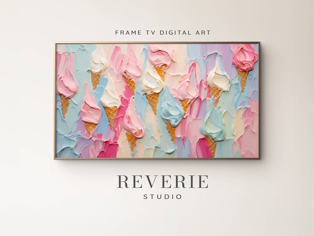 Ice Cream Cone Abstract Painting for Samsung Frame TV (digital Download ...