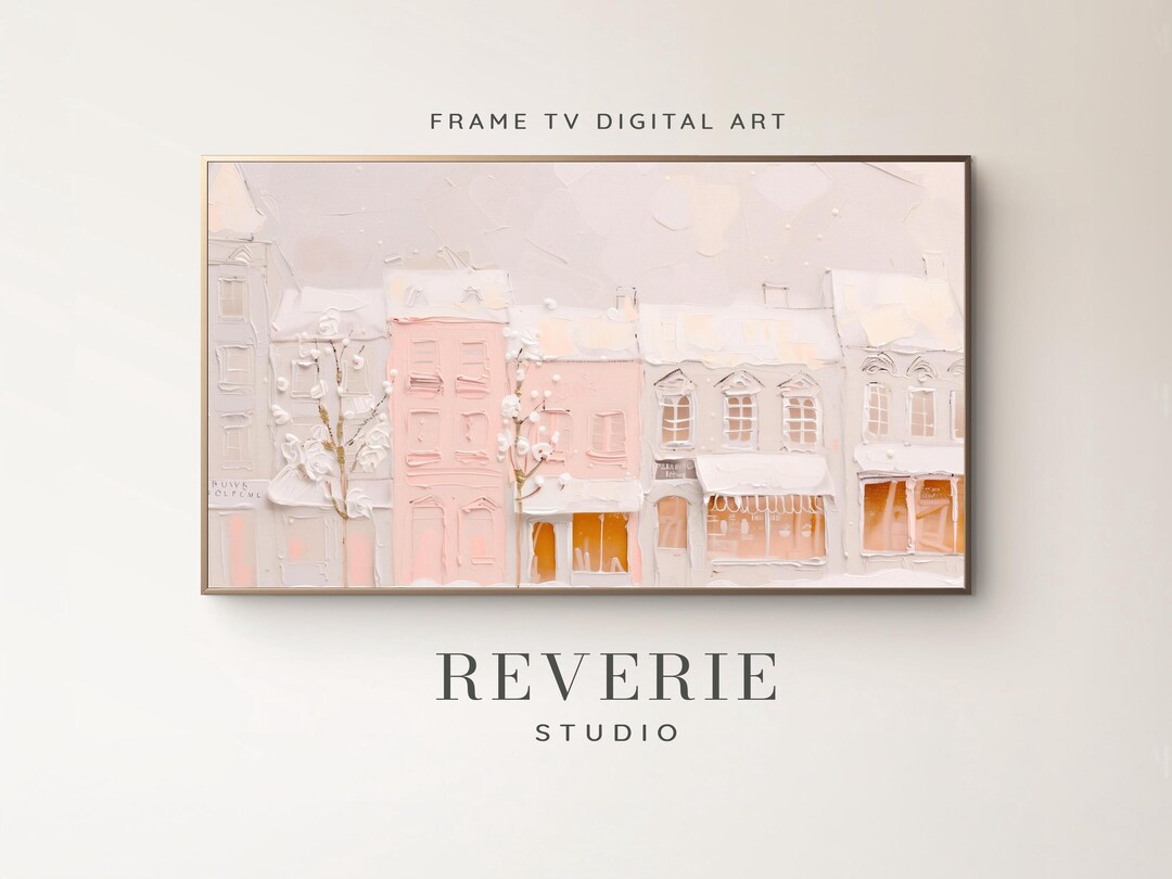 Pink Village Frame TV Art: Textured Pastel Trees (digital Download) - Etsy