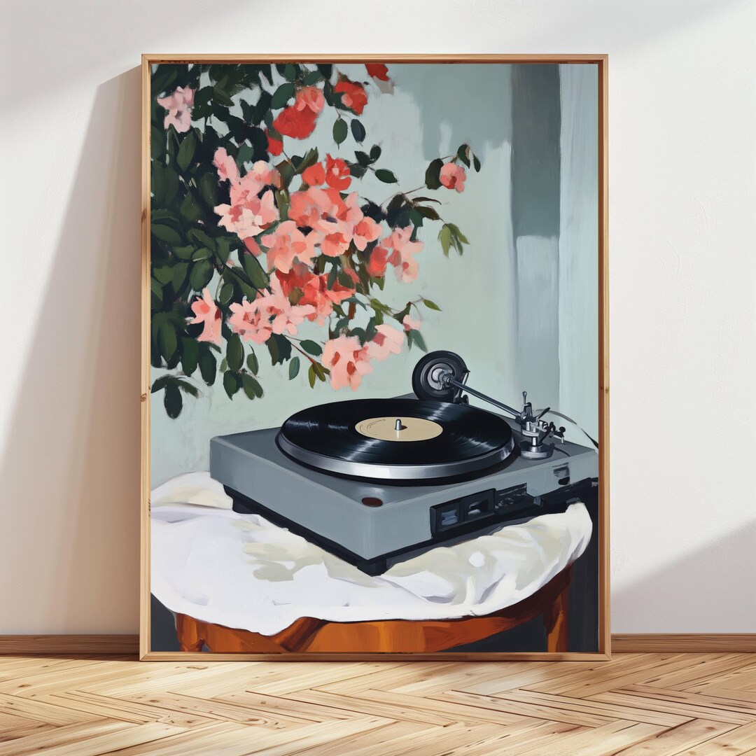 Retro Vinyl Record Print | Vintage Player Wall Art | Retro Music Poster ...