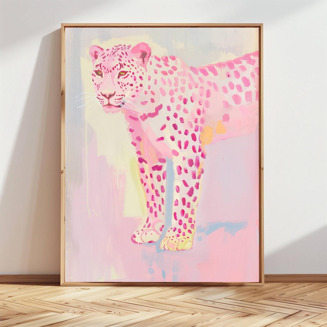 Pink Cheetah Print | Trendy Leopard Preppy Poster | Maximalist Wall Art ...