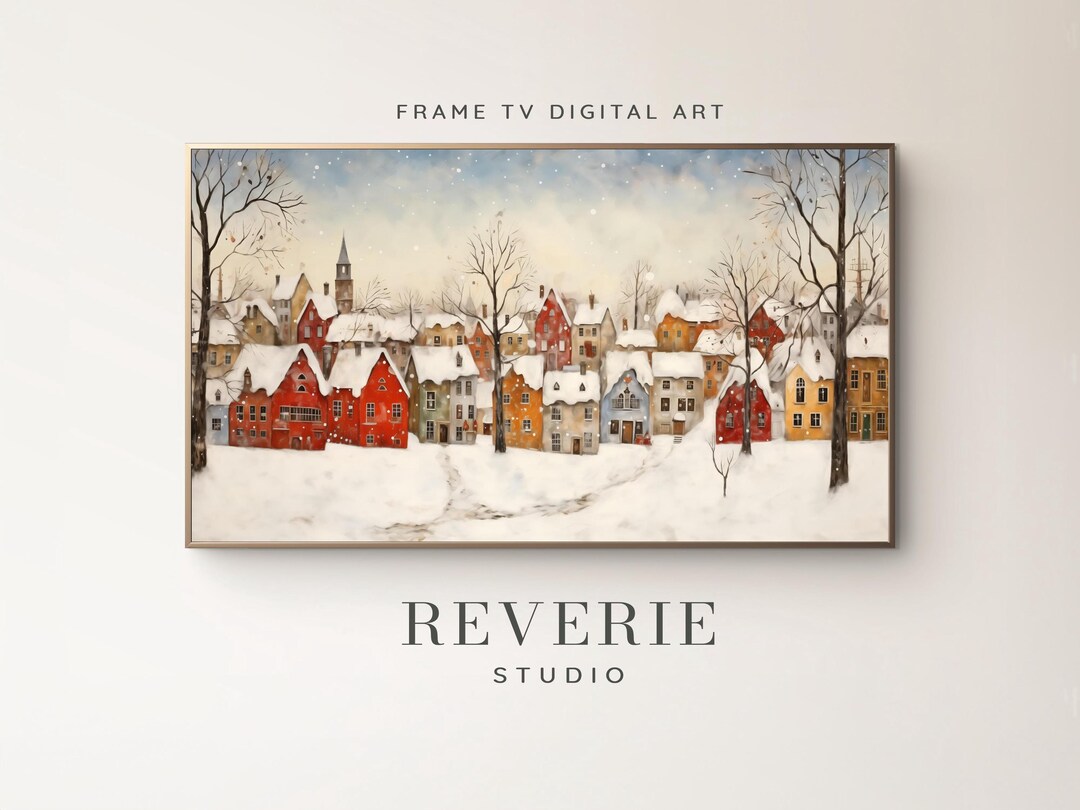 Winter Village Frame TV Art: Cozy Holiday Scene (digital Download) - Etsy