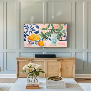 Retro Still Life Frame TV Art, Pastel Mid-century Modern Frame TV Art ...