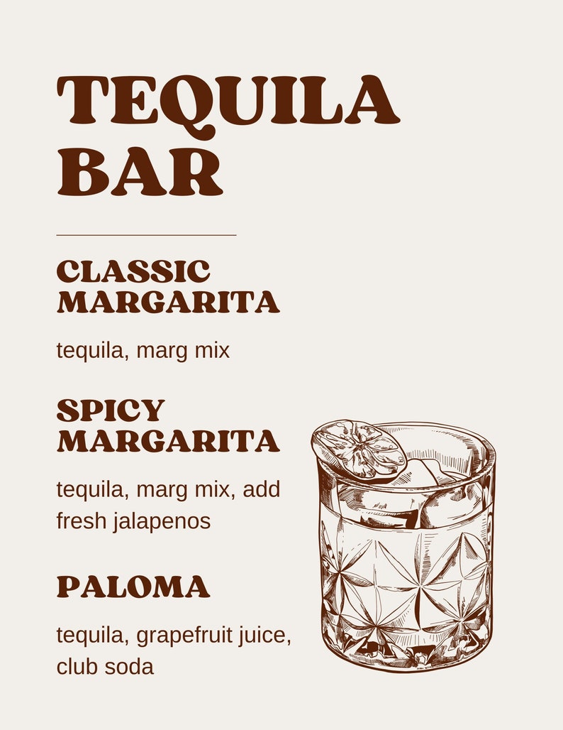 Tequila Bar Sign Template - Etsy
