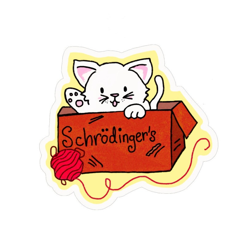 Schrodinger's Kitty Cat | Science Sticker | Laptop Sticker Decal ...