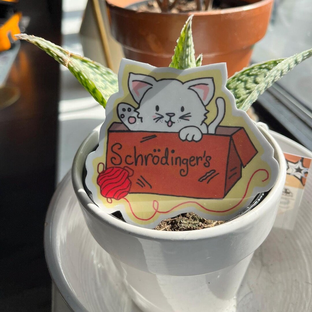Schrodinger's Kitty Cat | Science Sticker | Laptop Sticker Decal ...
