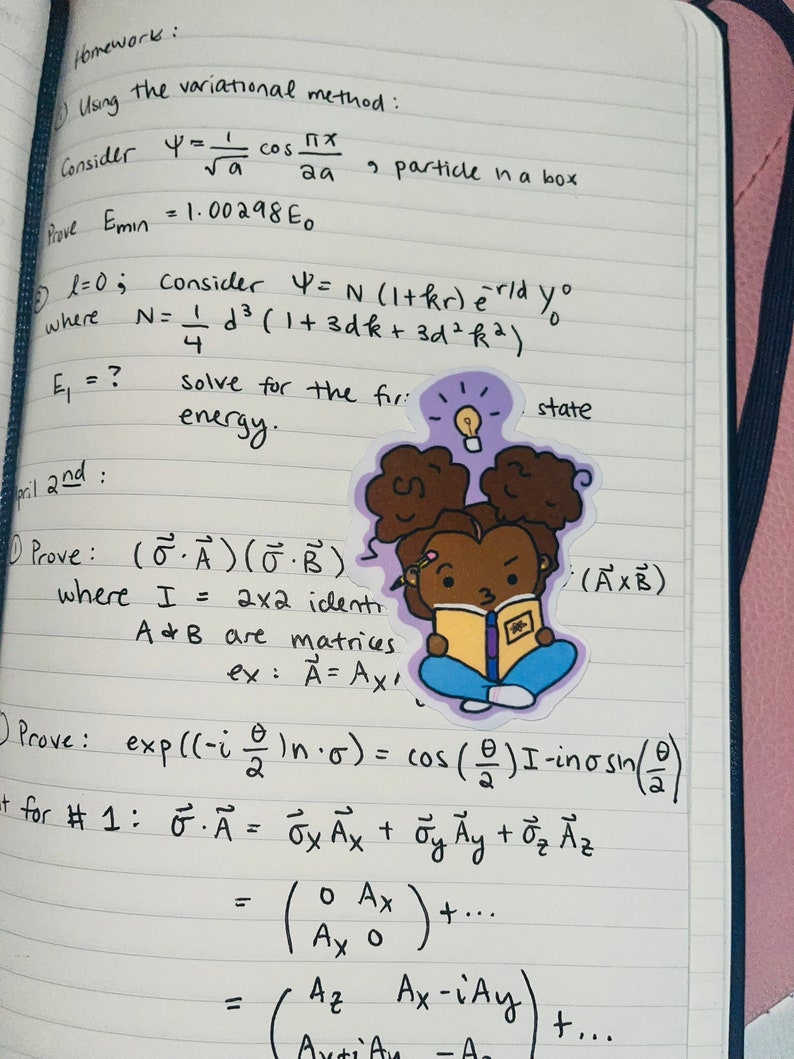 A Girl With Big Ideas Sticker Cute Science Sticker POC in Stem Black ...