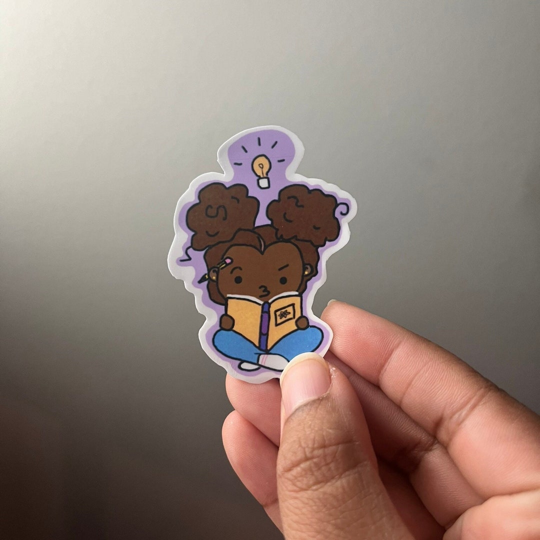 A Girl With Big Ideas Sticker Cute Science Sticker POC in Stem Black ...