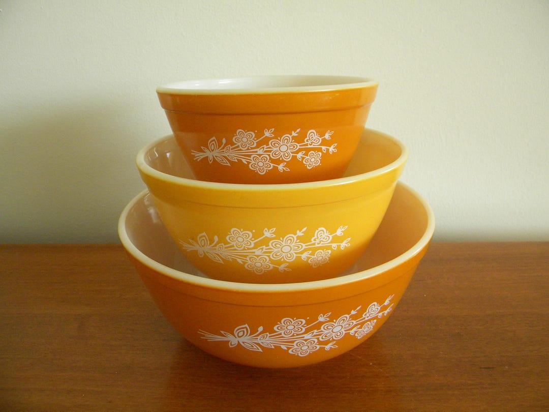 Vintage Pyrex Butterfly Gold Redesign Mixing Bowl Set 401 402 403 - Etsy