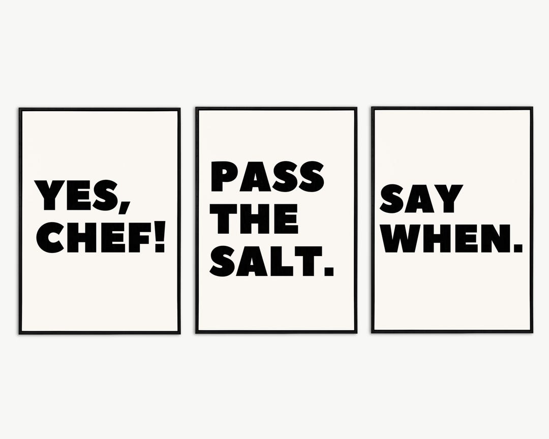 Yes Chef Kitchen Poster/art Print Set More Colours, Unframed A5 A4 A3 ...