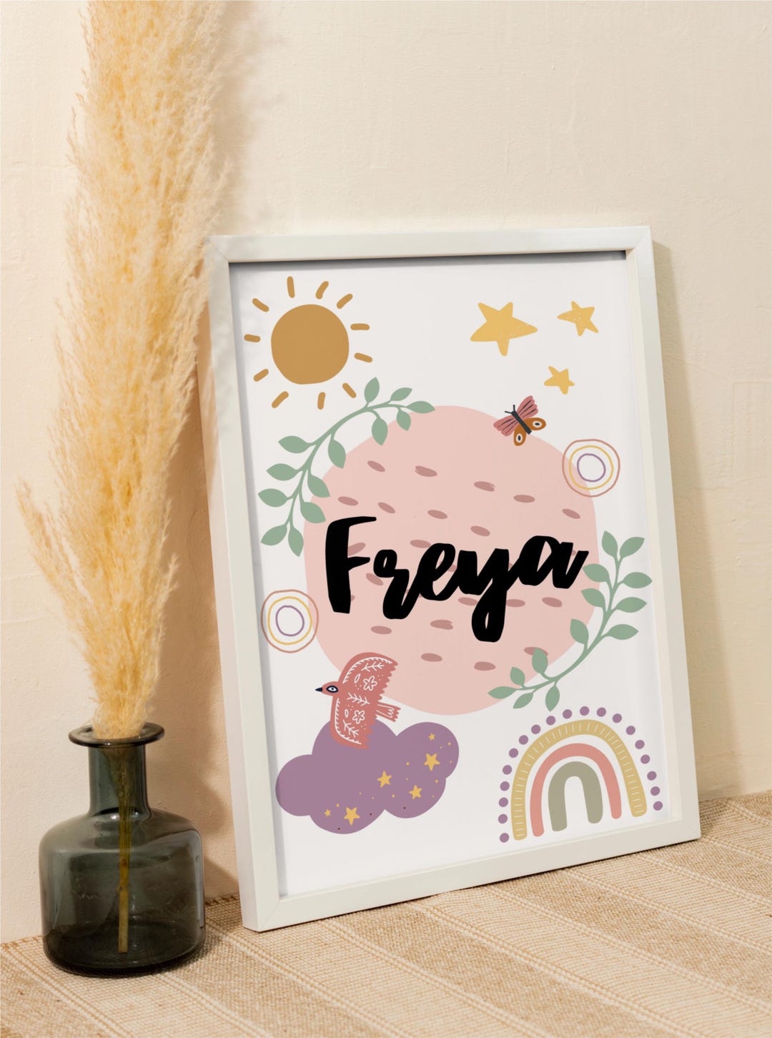 Personalised Name Scandi Childrens Bedroom Wall Art, Poster/print ...