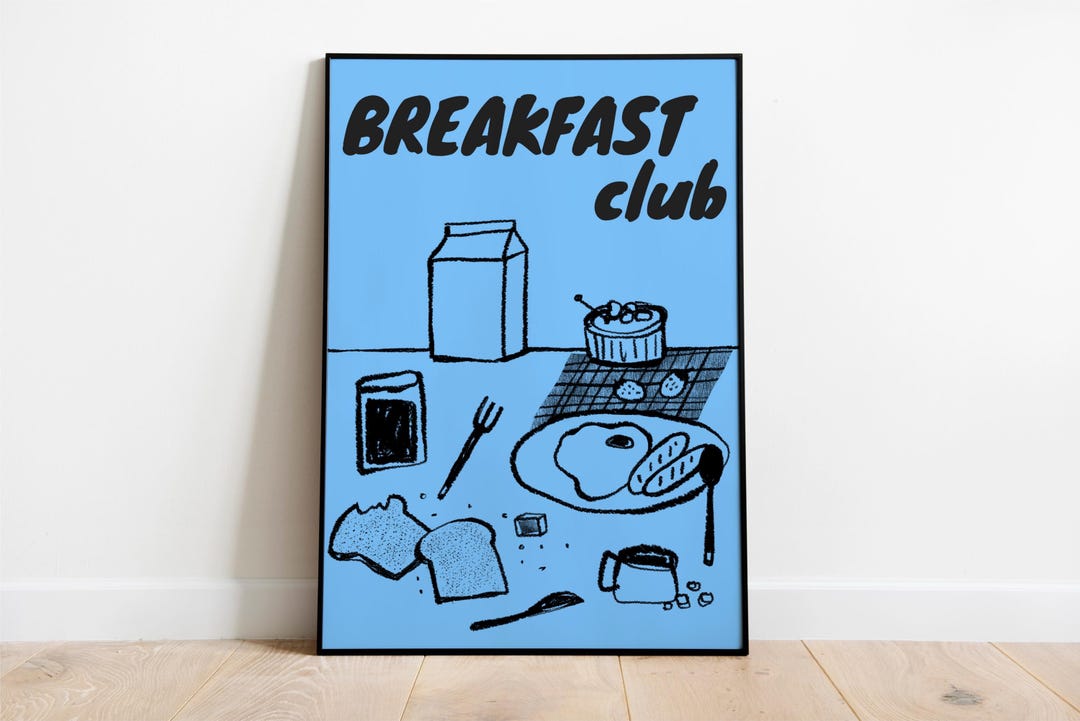 More Colours - Breakfast Club Poster Kitchen Art Print, Unframed A5 A4 ...