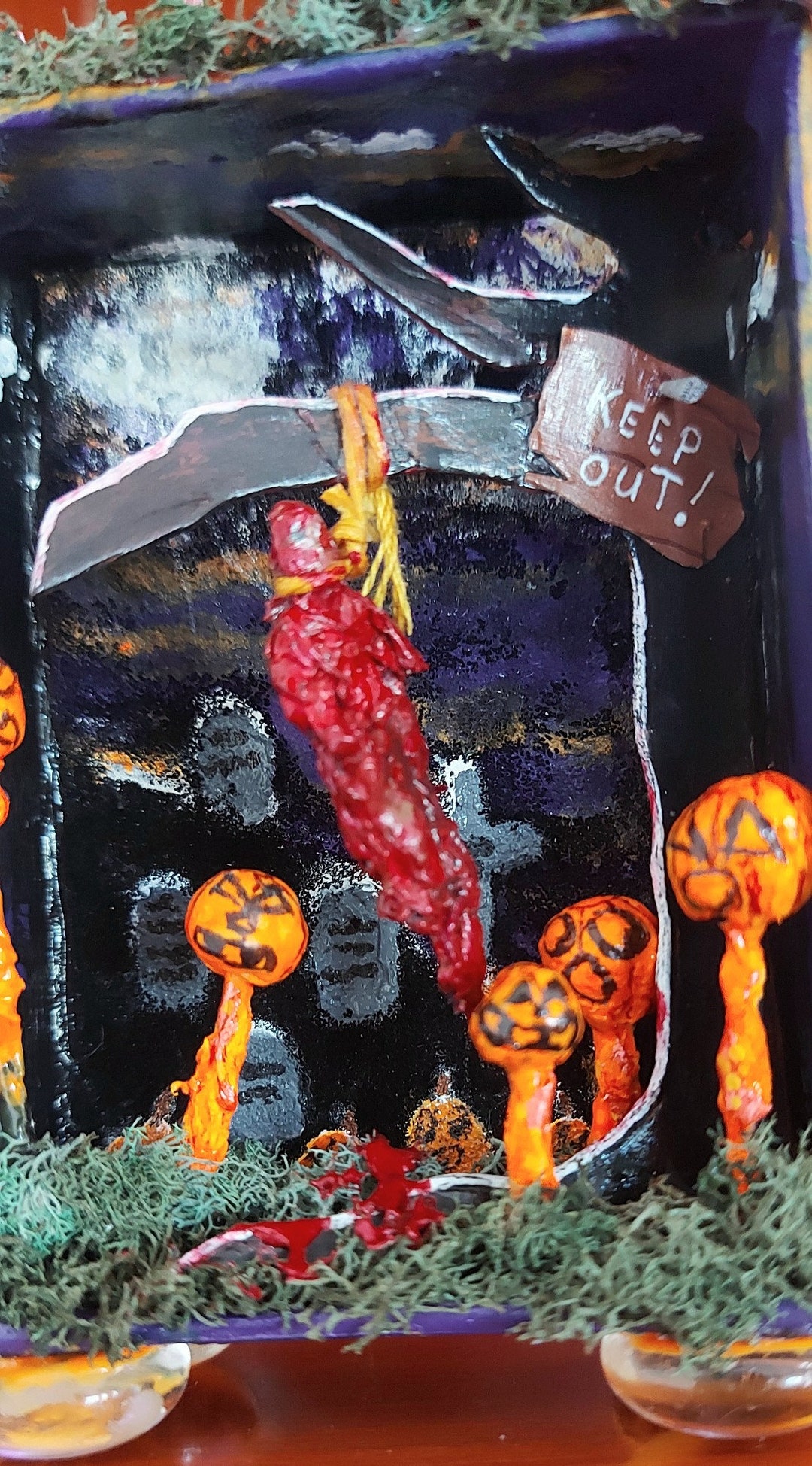 Original Horror Shadowbox Diorama Assemblage Art, Spooky Miniature ...