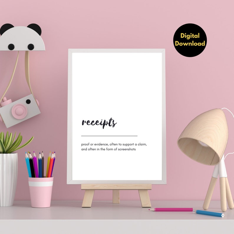 Receipts Gen Z Humor American Slang Word Definition Poster Dorm Room ...