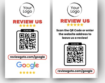 Review Cards, Bakery Style 3 Review Cards, QR Code Business Cards ...