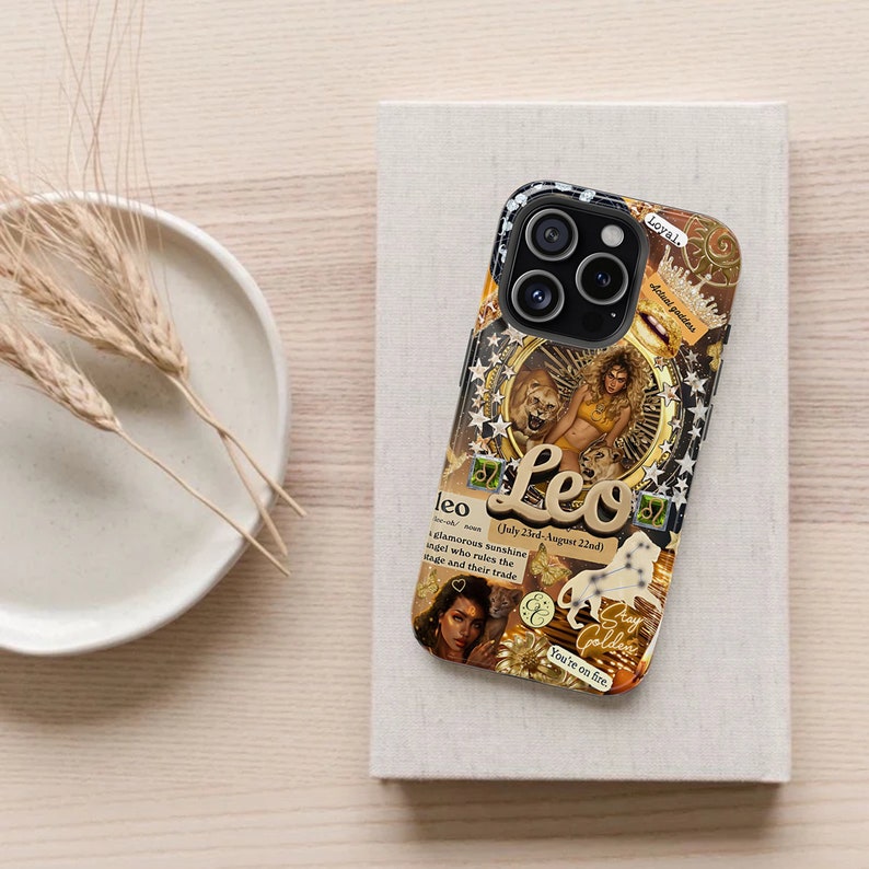 Glamorous Golden Leo Zodiac Sign Tough Phone Case, iPhone 8 X 11 12 13 ...