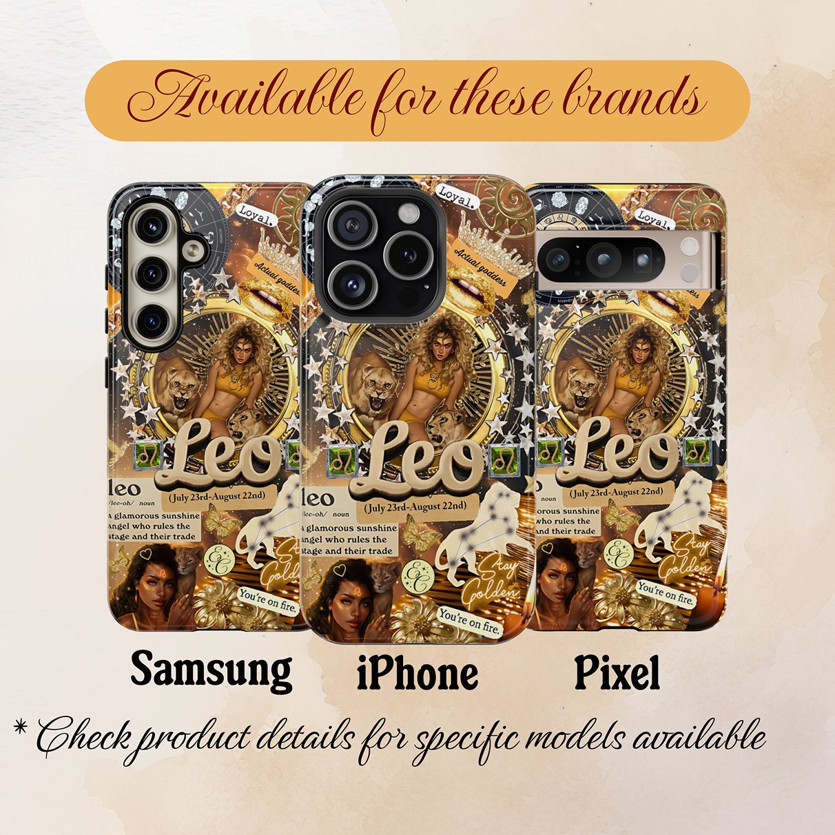 Glamorous Golden Leo Zodiac Sign Tough Phone Case, iPhone 8 X 11 12 13 ...