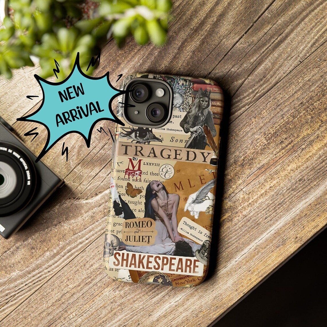 Shakespeare Tragedy Collage Tough Phone Case, iPhone 8 X 11 12 13 14 15 ...
