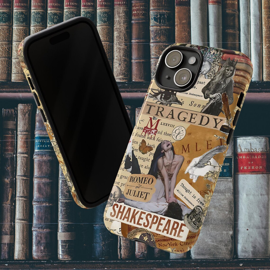 Shakespeare Tragedy Collage Tough Phone Case, iPhone 8 X 11 12 13 14 15 ...