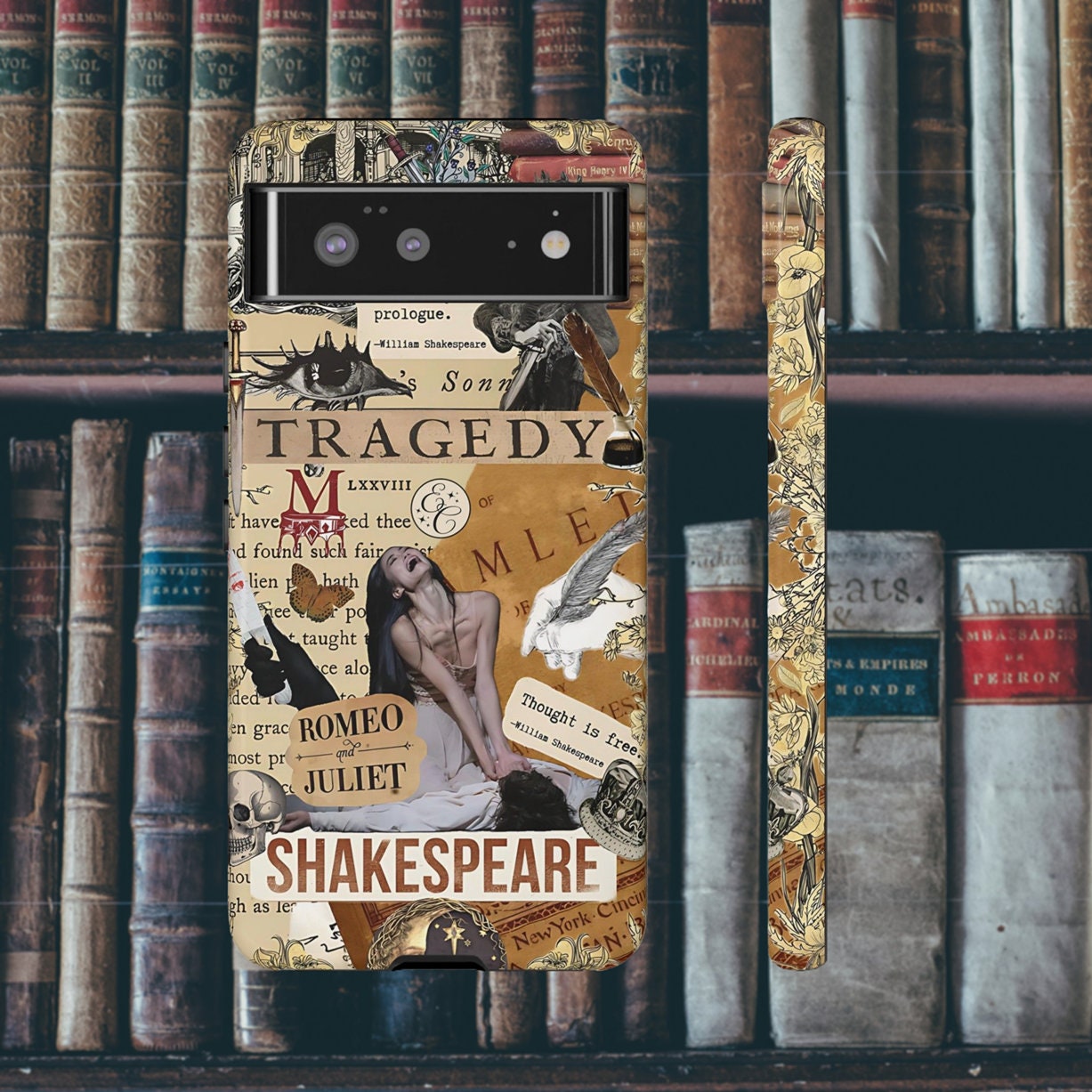 Shakespeare Tragedy Collage Tough Phone Case, iPhone 8 X 11 12 13 14 15 ...