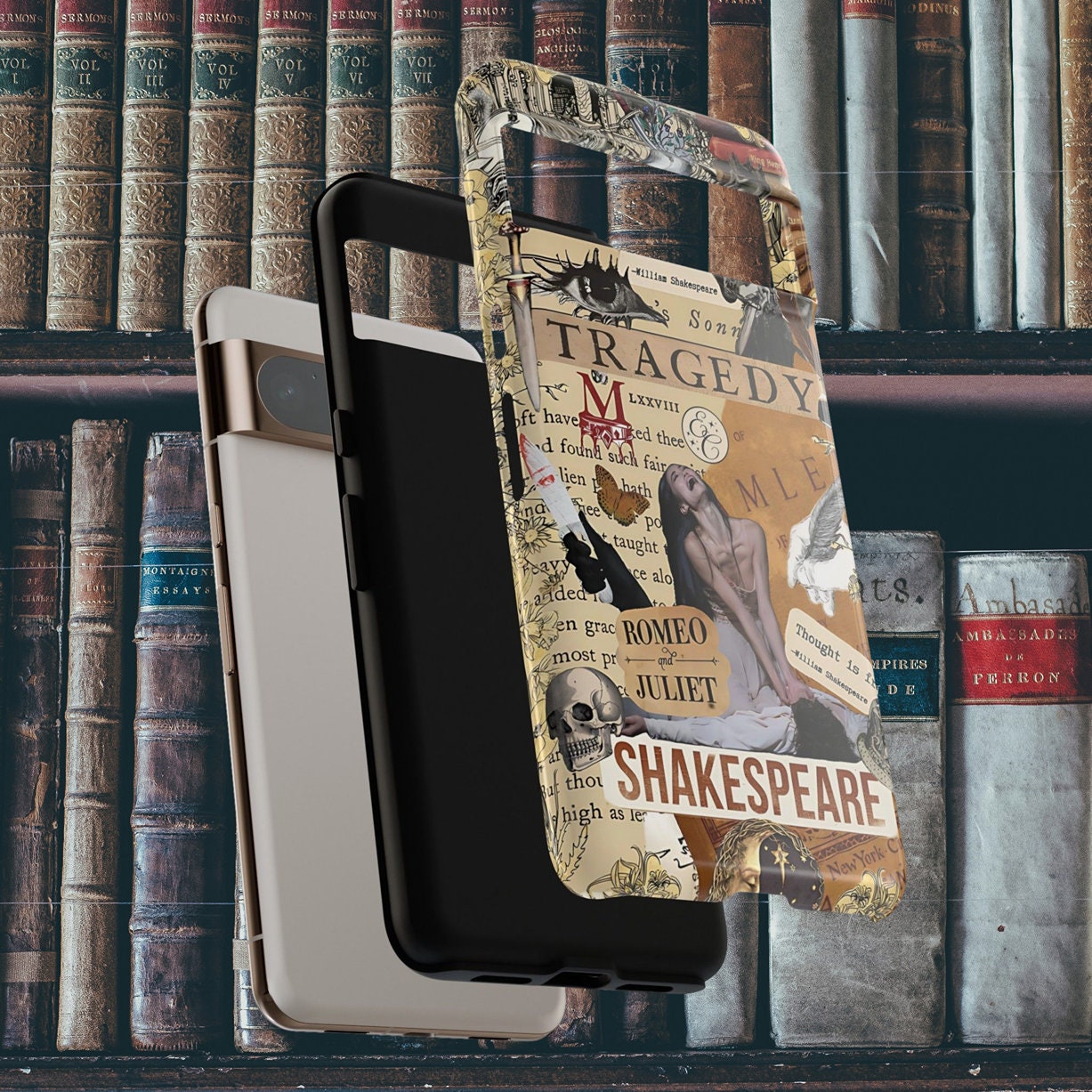 Shakespeare Tragedy Collage Tough Phone Case, iPhone 8 X 11 12 13 14 15 ...