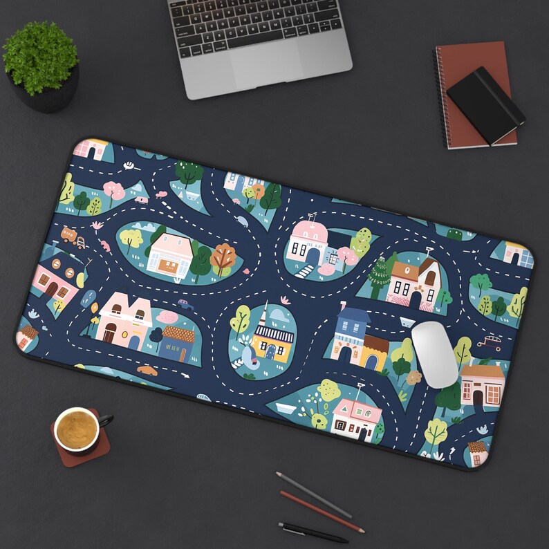 Cartoon Car Playmat Road Mousepad Desk Mat, Children's Play Mat Design ...