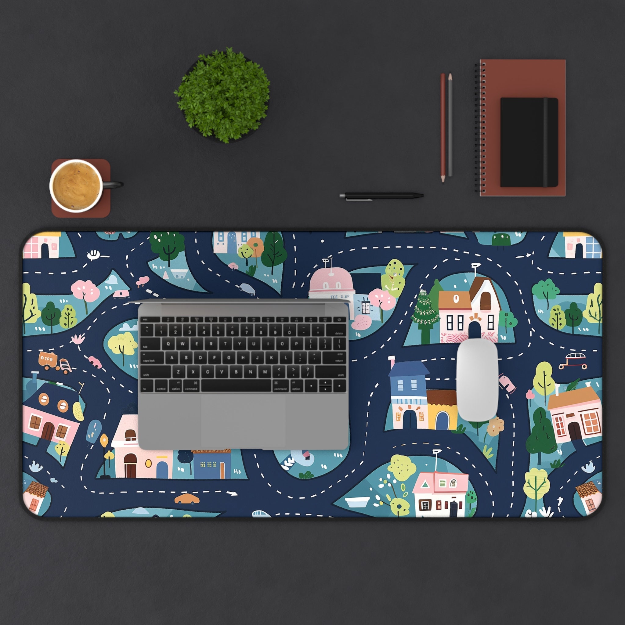 Cartoon Car Playmat Road Mousepad Desk Mat, Children's Play Mat Design ...