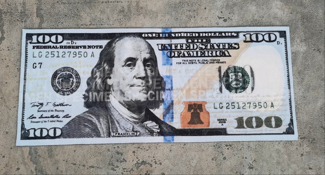 American Money Handtufted 100 Dollar Bill Rug, Blue Strip Dollar Bill ...