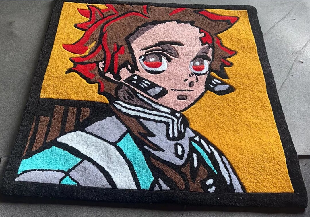 Tanjiro Kamado Demon Slayer Anime Rug, Tanjiro Demon Slayer Rug, Demon ...