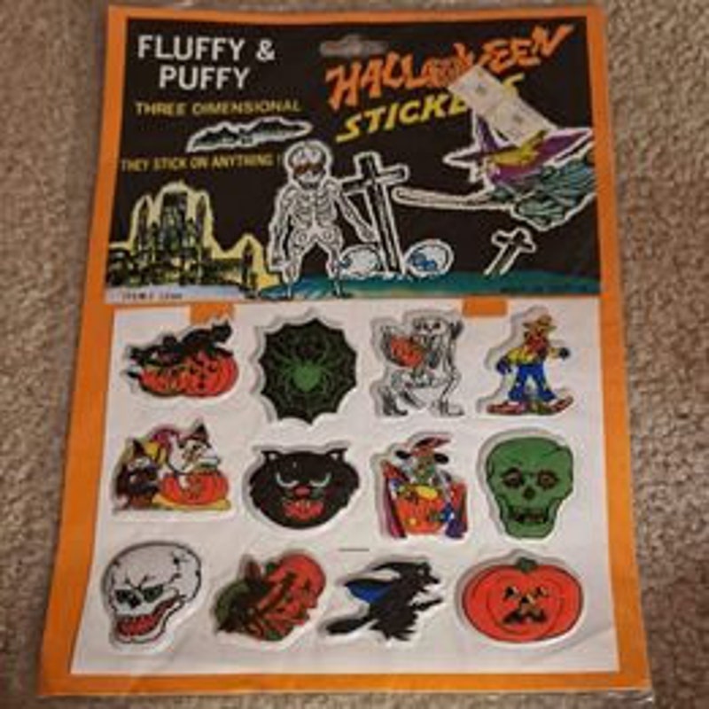 Vintage Halloween Puffy Stickers - Etsy