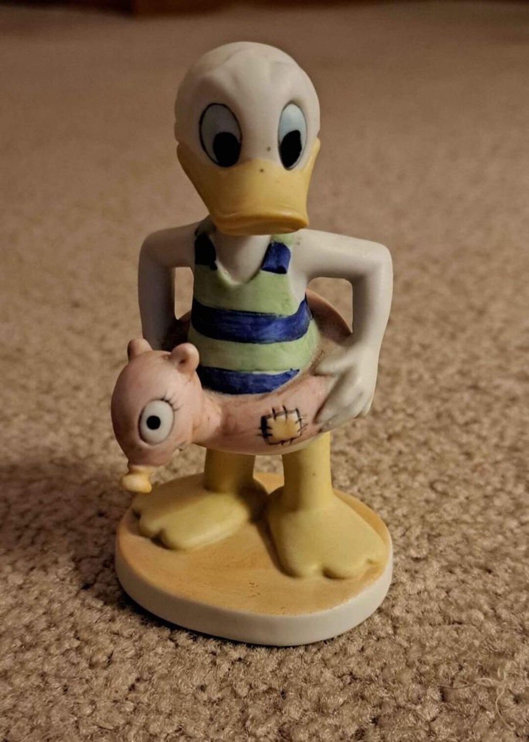 Vintage Ceramic Walt Disney Donald Duck Beach Figurine 4" Tall - Etsy