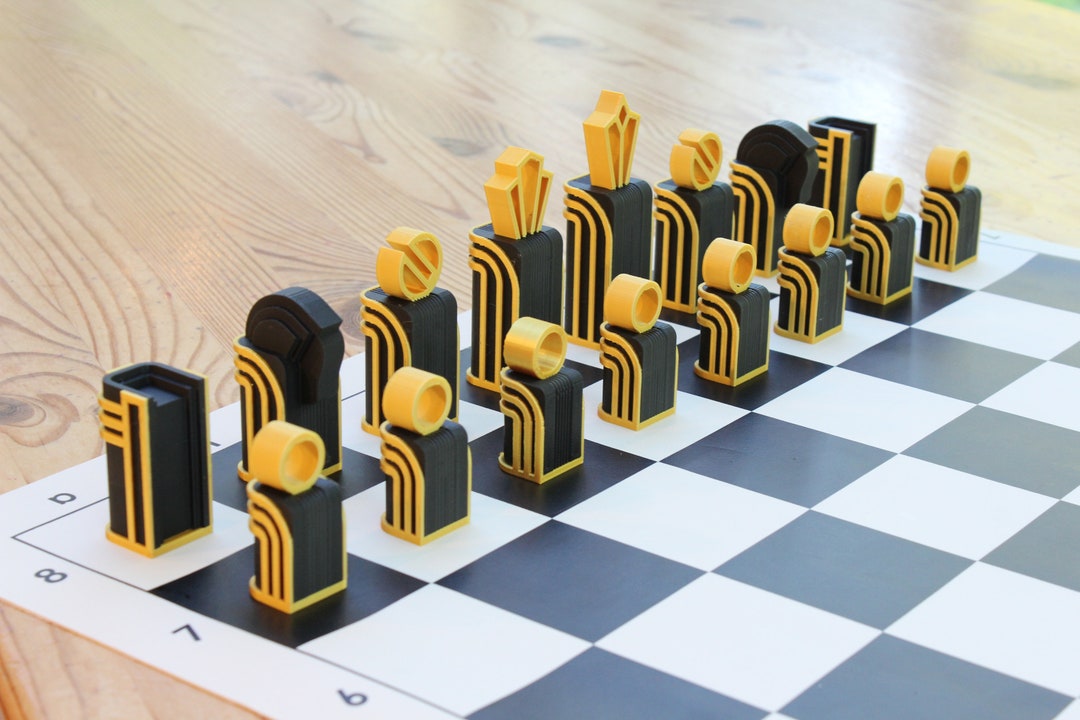 Art Deco Chess Pieces Set - Etsy New Zealand